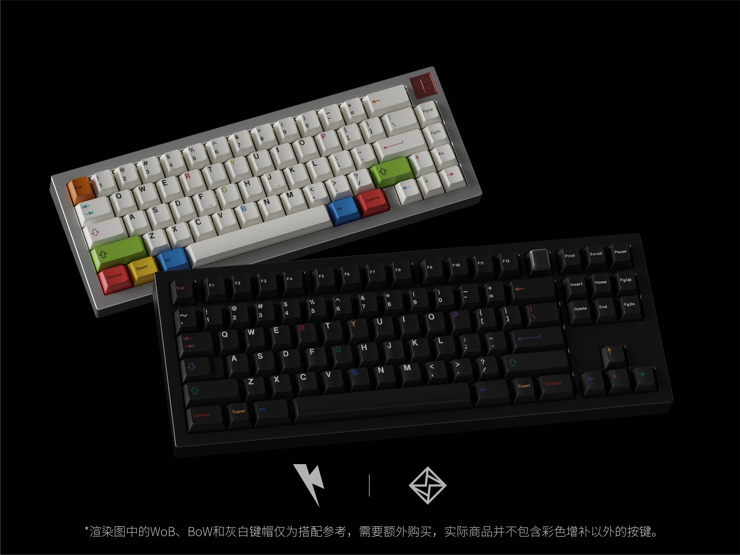 Keykobo RainBoW Doubleshot ABS Keycaps | Custom Keyboard