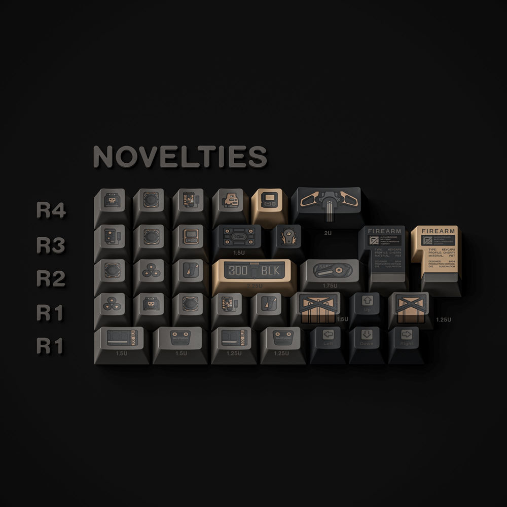 ALOHAKB EPBT Firearm Cherry Keycaps | PBT Set